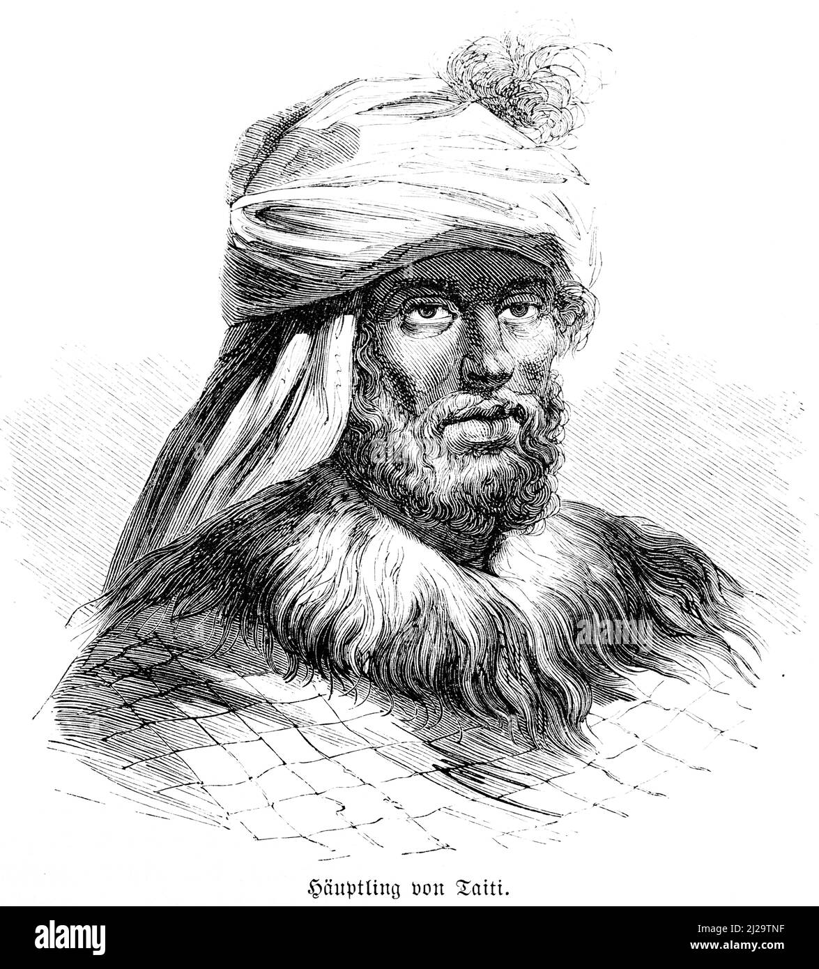 Chief, Taiti, Tahiti, South Pacific, portrait, native, turban, beard ...