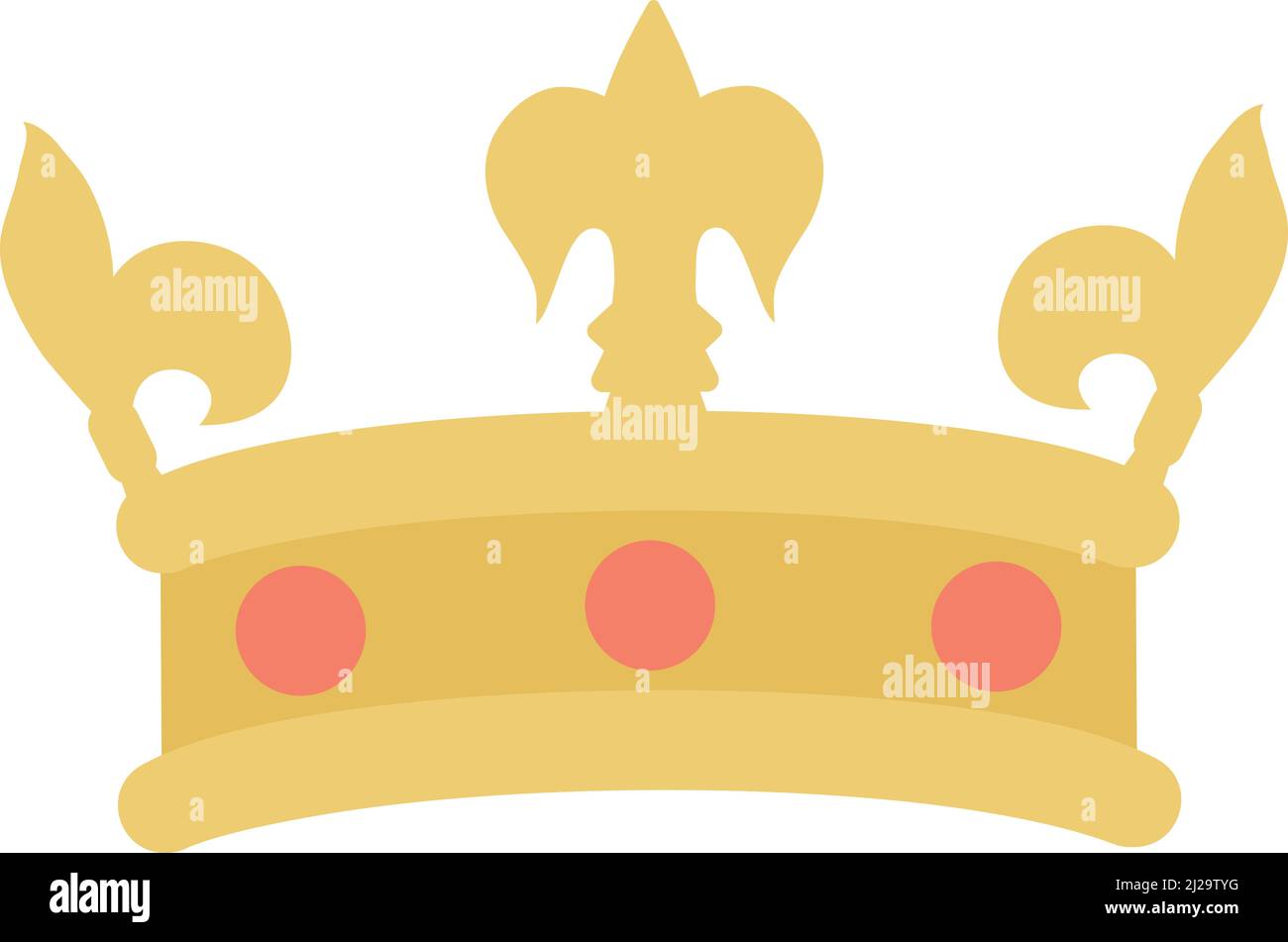 King, queen or princess, prince gold crown vector icon isolated on ...