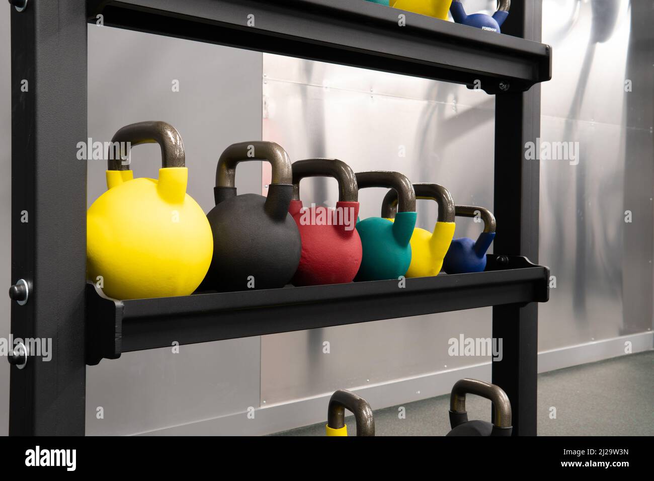 Yellow kettlebell weight background concept, from workout sport for ...