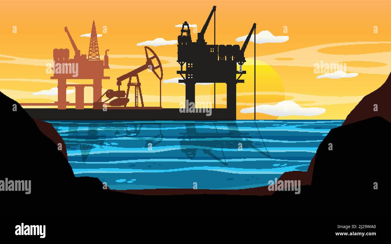 Oil rig decommissioning Stock Vector Images - Alamy