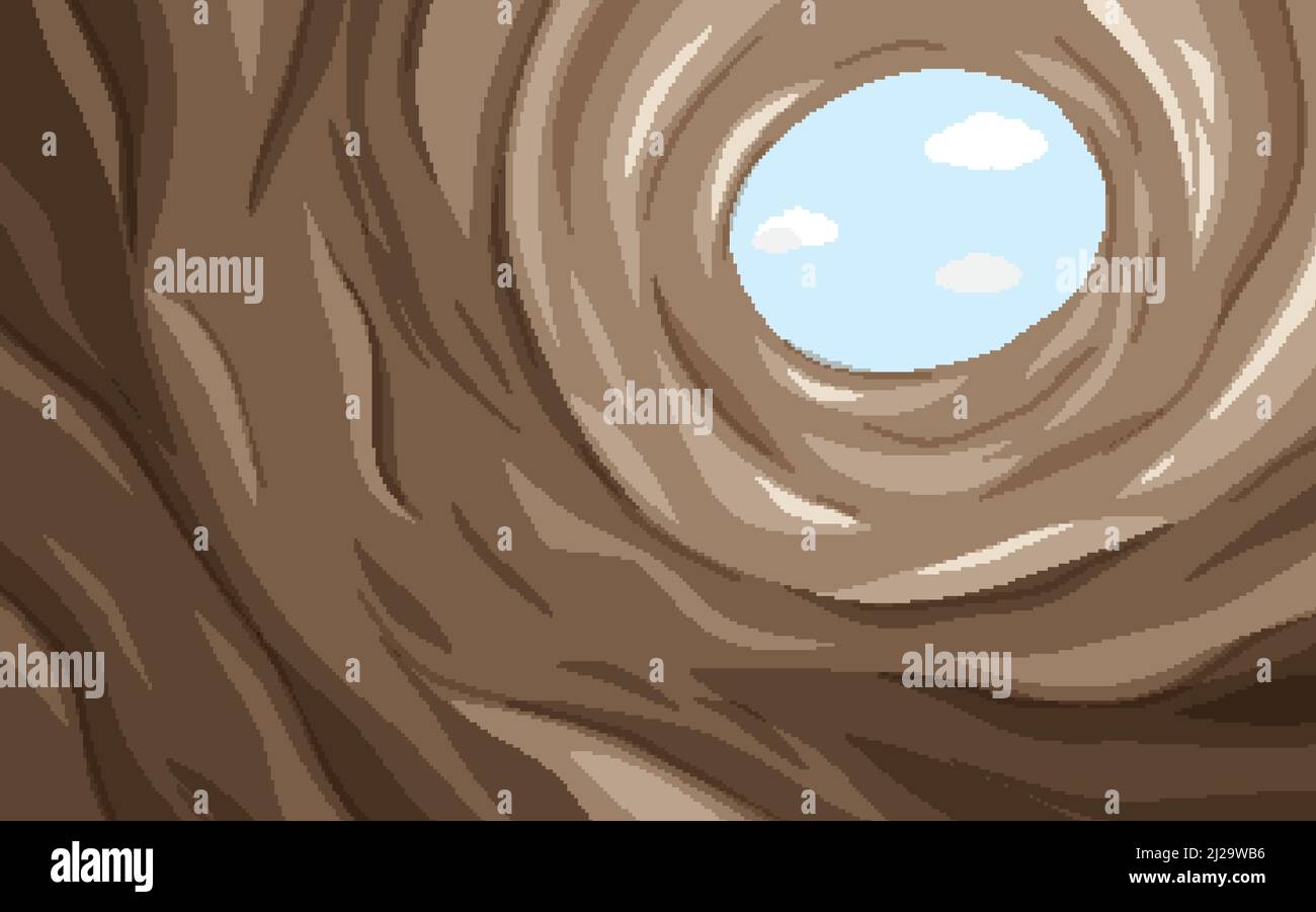 Underground hole cave scene illustration Stock Vector Image & Art - Alamy