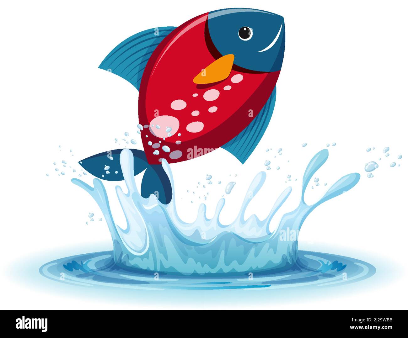 A water splash with fish on white background illustration Stock Vector ...