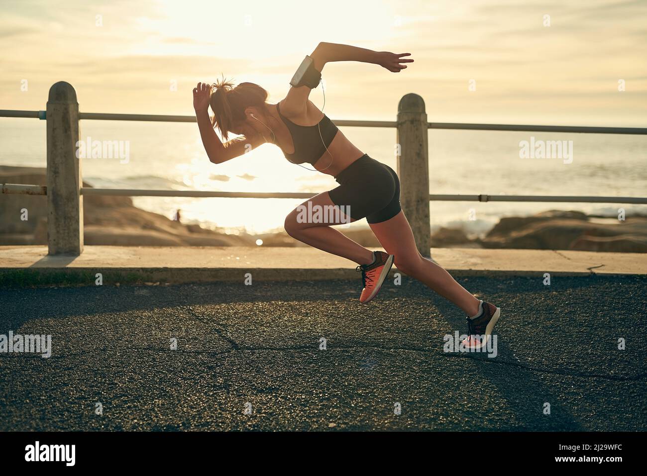 Racing teaches us to challenge ourselves. Shot of a young athlete ...