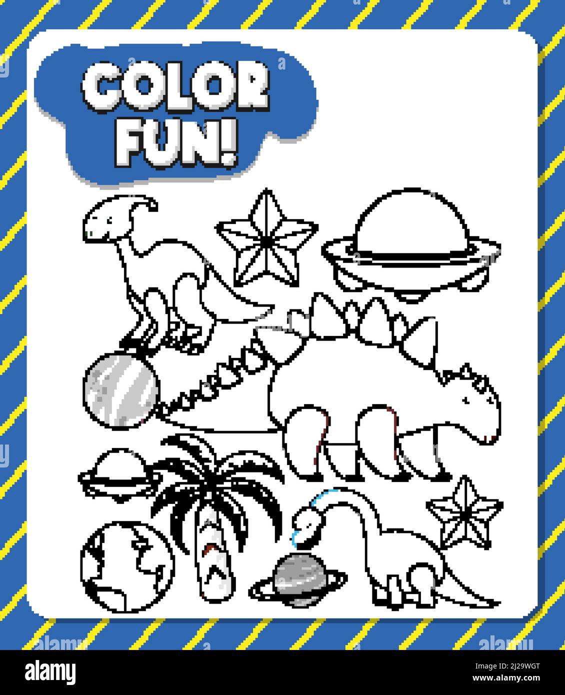 Worksheets template with color fun! text illustration Stock Vector ...