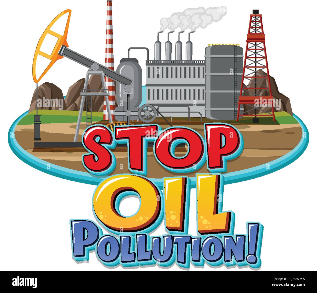 Stop the drilling Stock Vector Images - Alamy