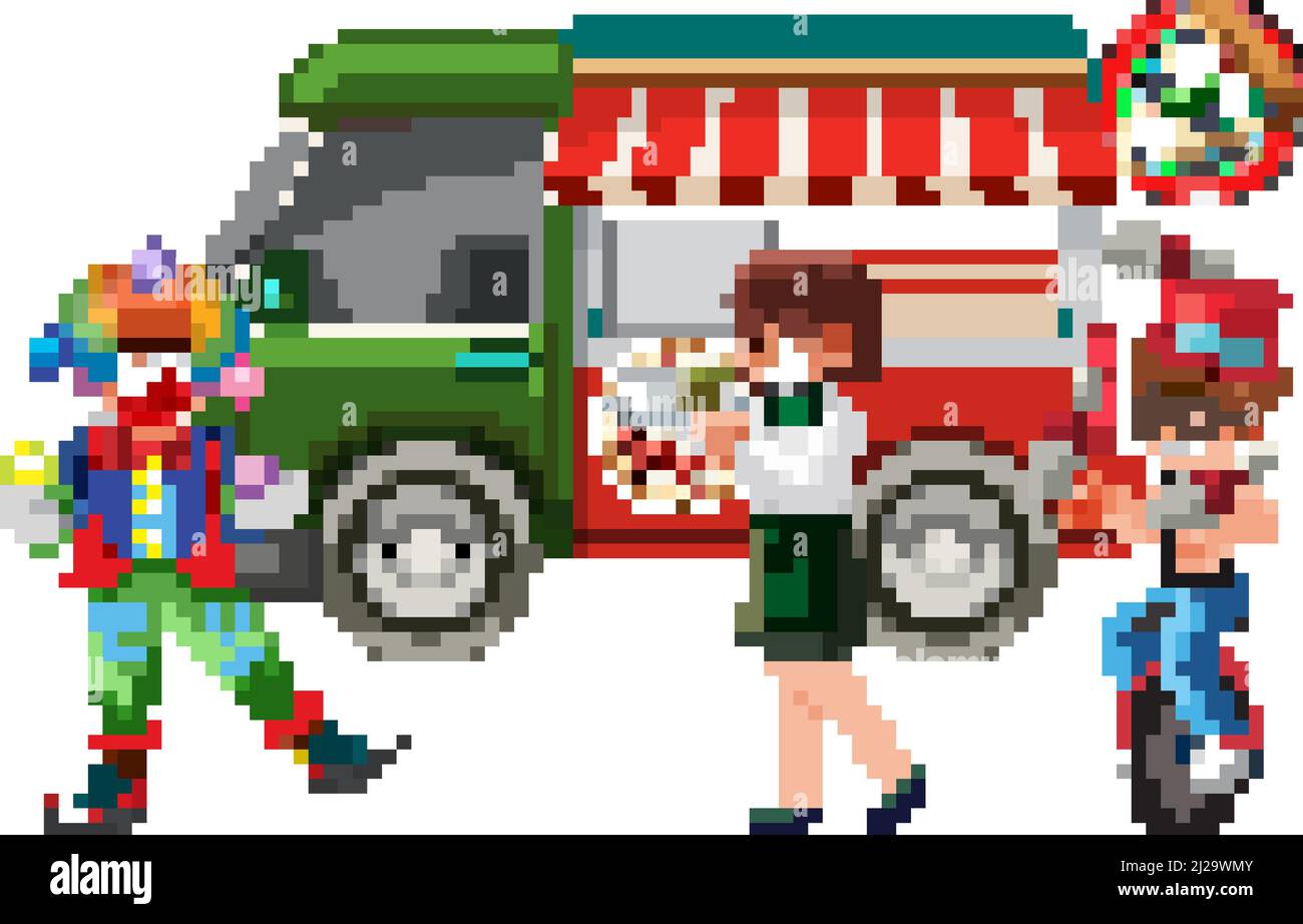 People busking performance on white background illustration Stock ...