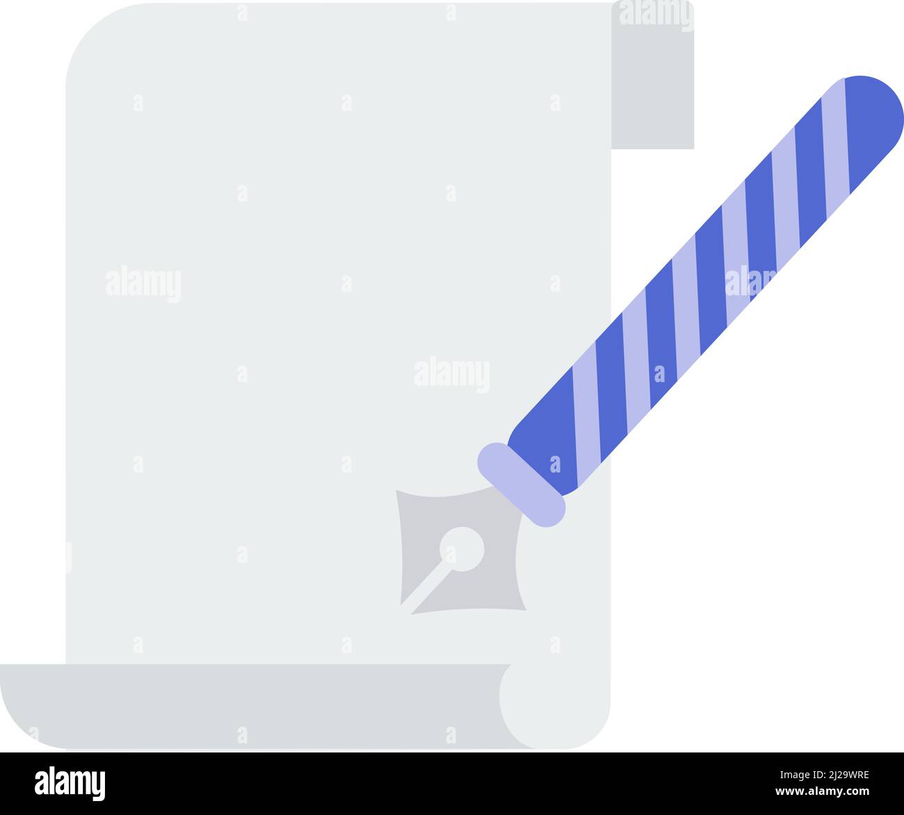 Write paper letter with pen icon flat vector. Note sheet and vintage ...