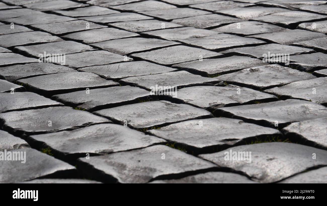 Close-up of cobblestone street in Rome, Italy Stock Photo - Alamy