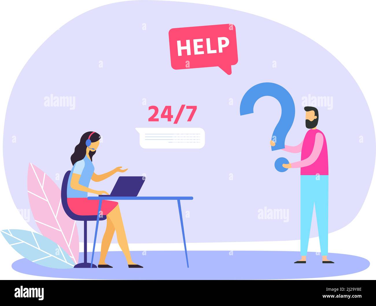 Customer support, operator help and answer to request Stock Vector ...