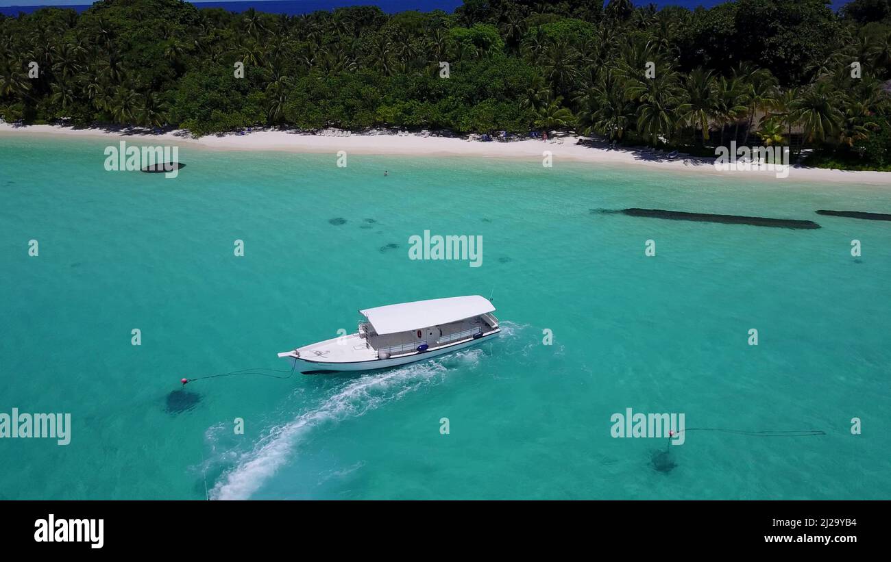 a shot of boat around the beach on the Maldives Stock Photo - Alamy