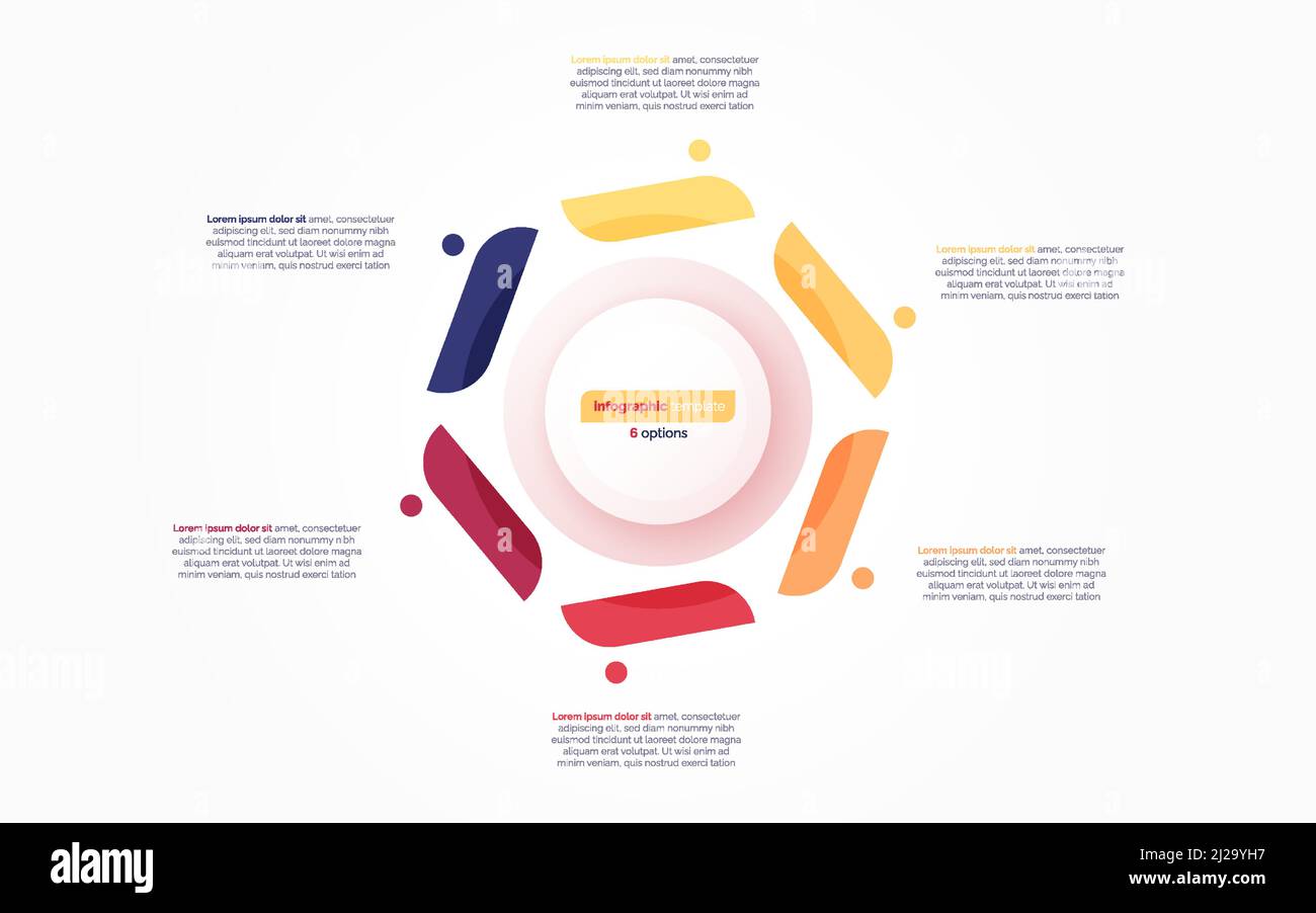 Six option circle infographic design template. Vector illustration ... Six option circle infographic design template. Vector illustration ...