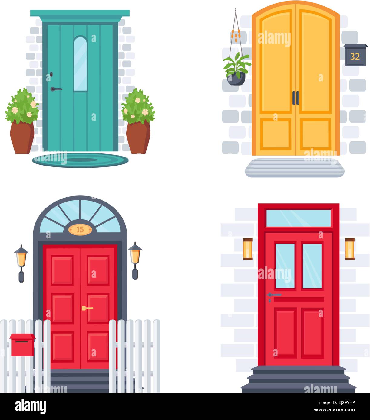Wooden house cottage doors Stock Vector Images - Alamy