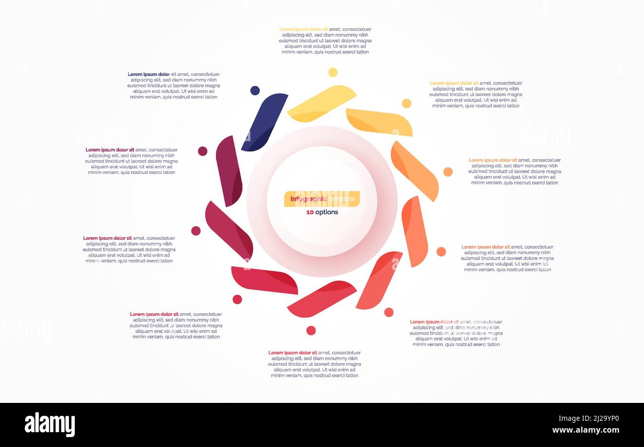 Ten option circle infographic design template. Vector illustration ...