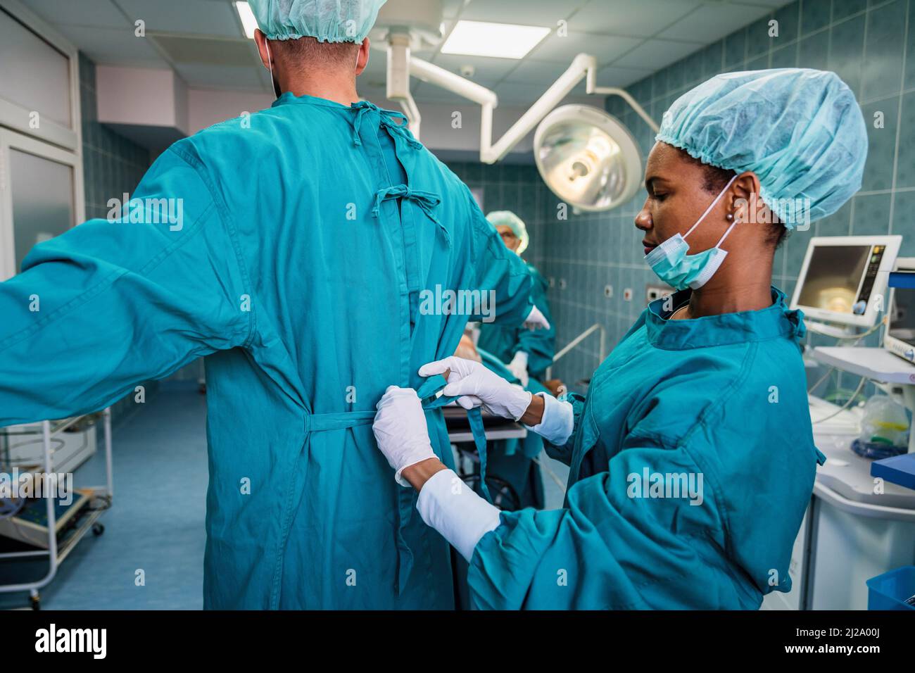 Doctors preparation for surgical operation in hospital. Healthcare ...