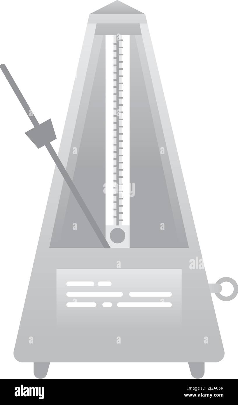 Music rhythm metronome icon flat vector isolated. Vintage musical time ...