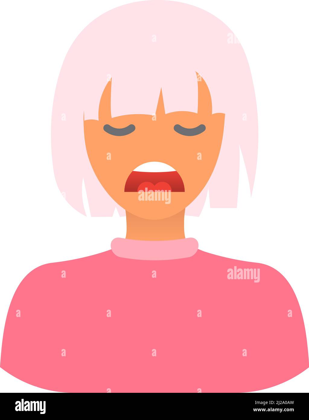 Sad woman crying icon flat vector isolated on white background ...