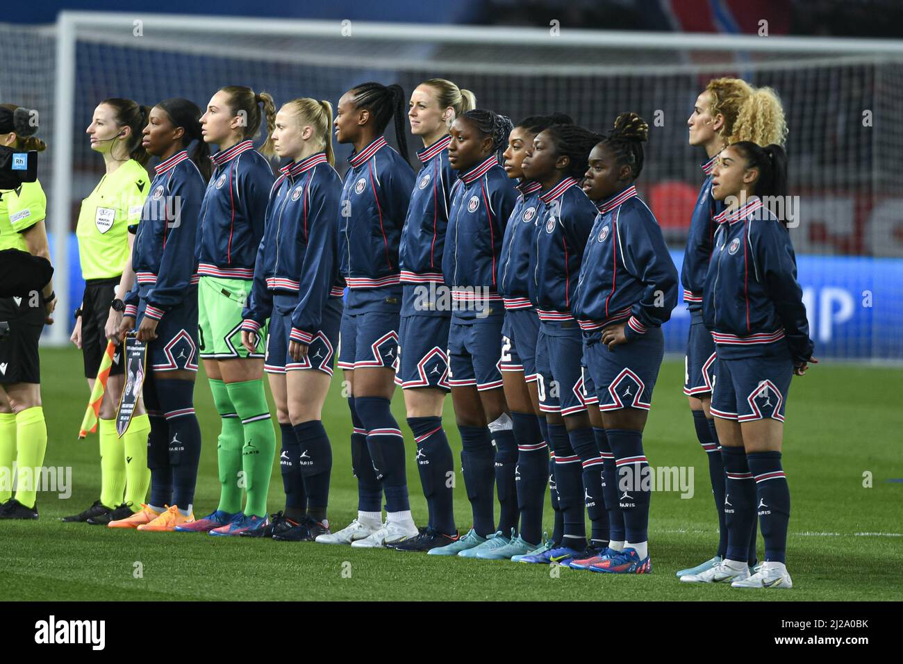 The team of PSG during the UEFA Women's Champions League, Quarter ...