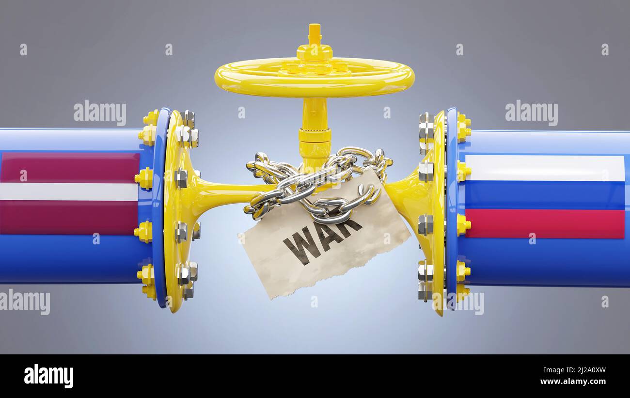 Latvia and Russia oil and gas sanctions, stand-off and war. Squeezed ...