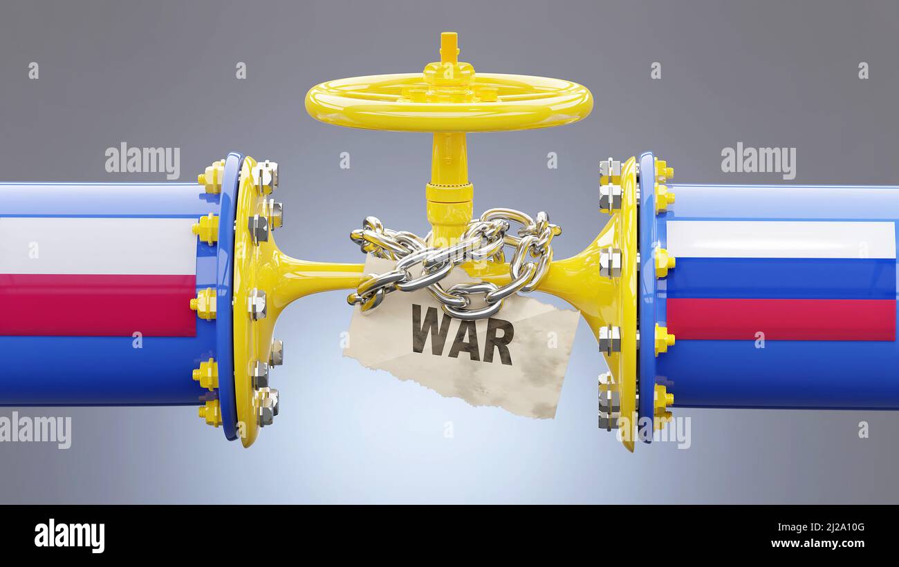 Poland and Russia oil and gas sanctions, stand-off and war. Squeezed ...