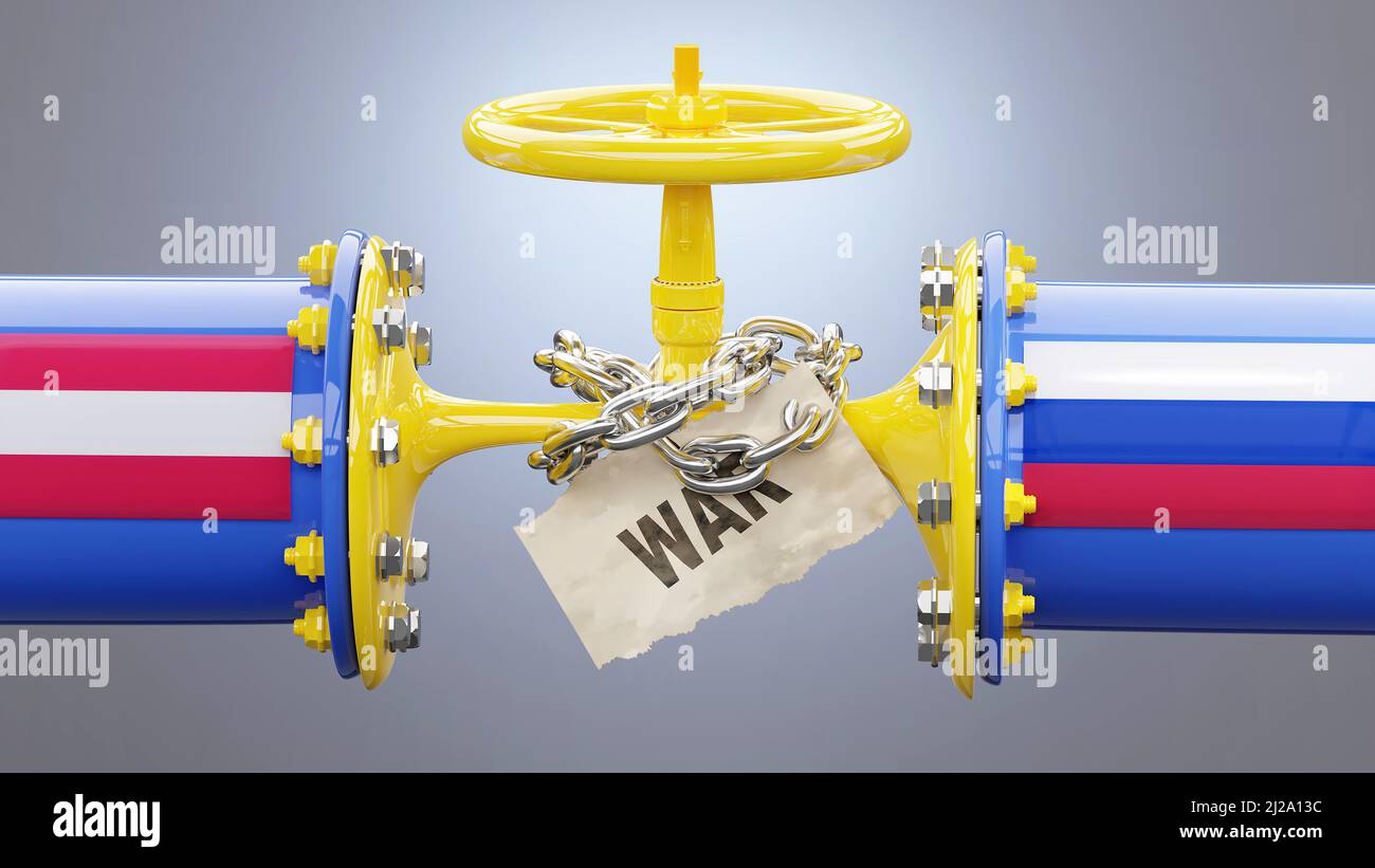 Austria and Russia oil and gas sanctions, stand-off and war. Squeezed ...