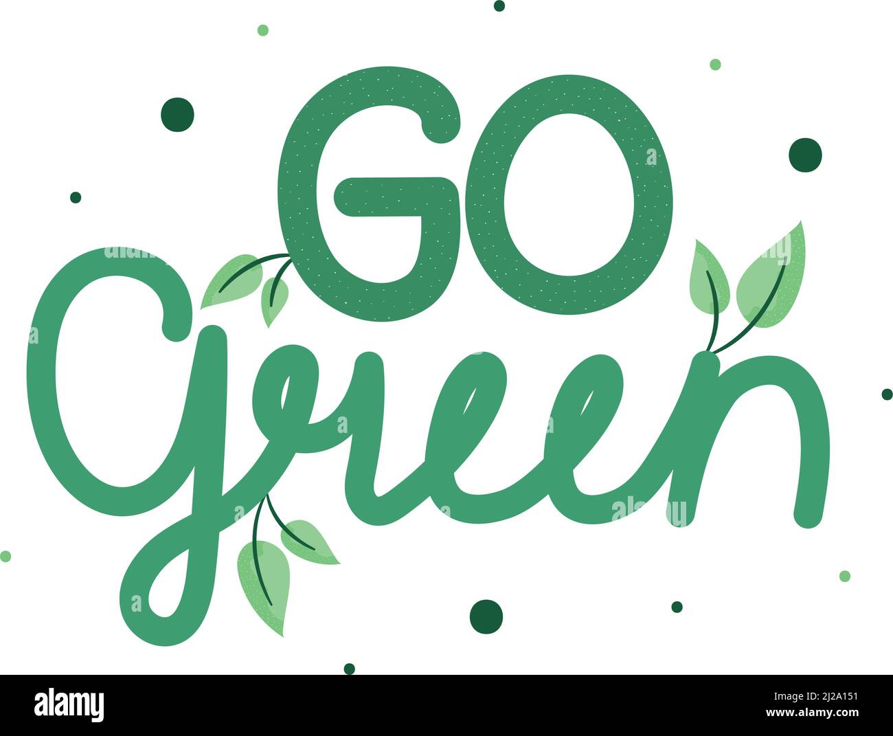 illustration of go green Stock Vector Image & Art - Alamy