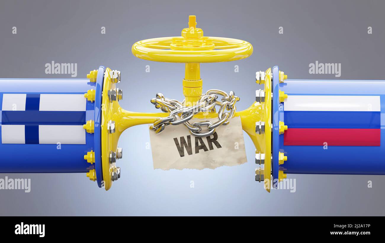 Finland and Russia oil and gas sanctions, stand-off and war. Squeezed ...