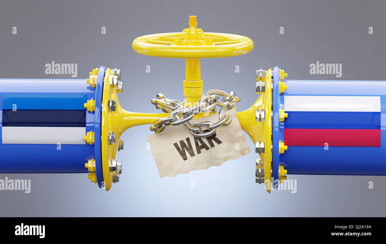 Estonia and Russia oil and gas sanctions, stand-off and war. Squeezed ...