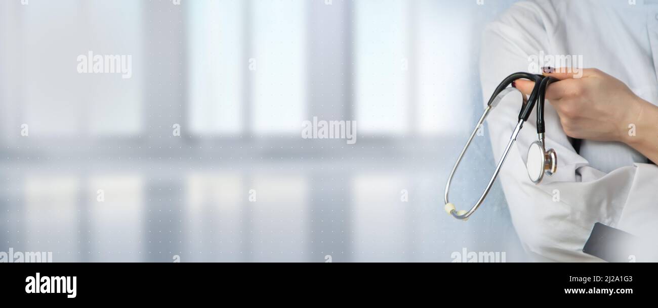 Doctor working on a virtual screen behind the structure of medical ...