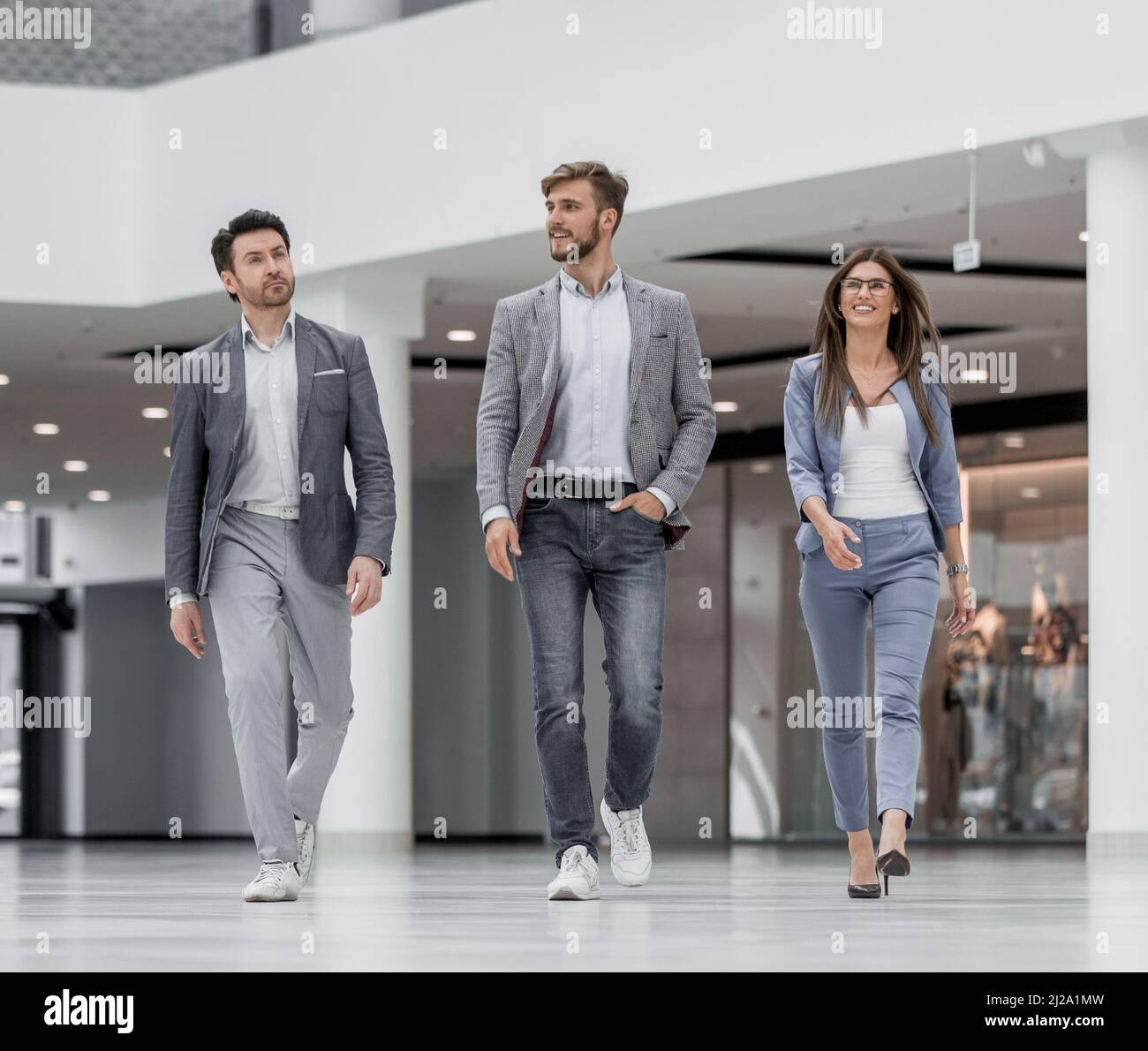 business colleagues are making steady progress on the office lobby ...