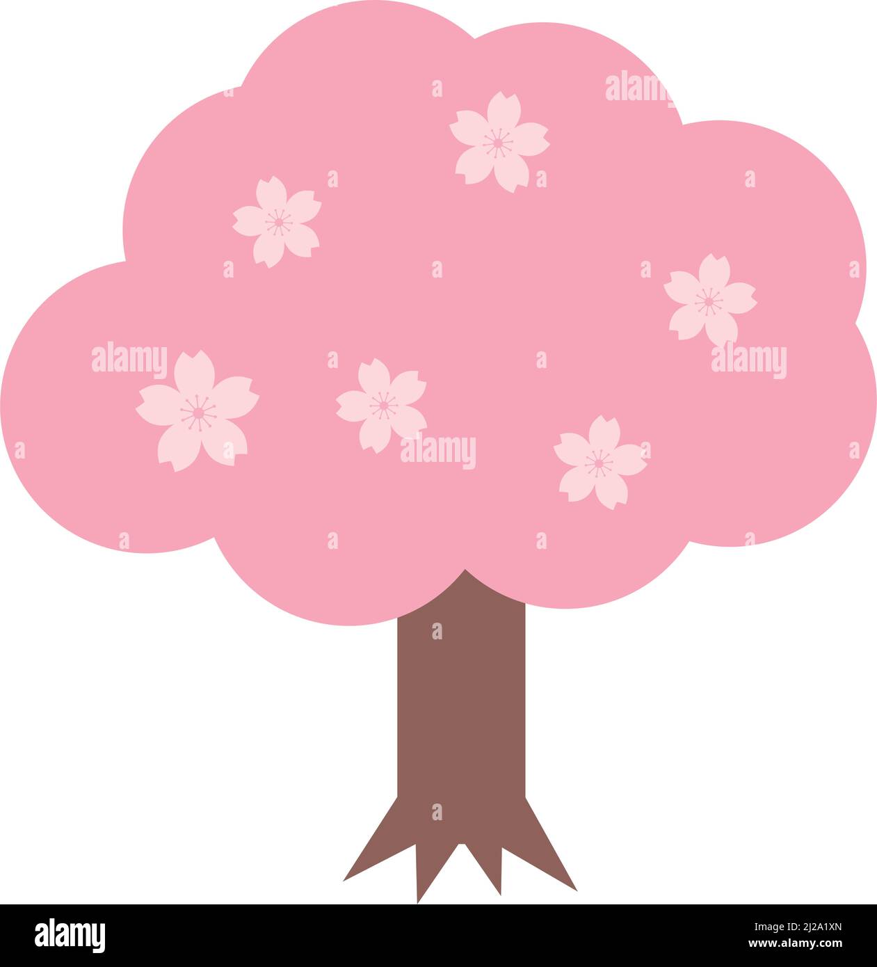 Branch japanese cherry in Stock Vector Images - Alamy