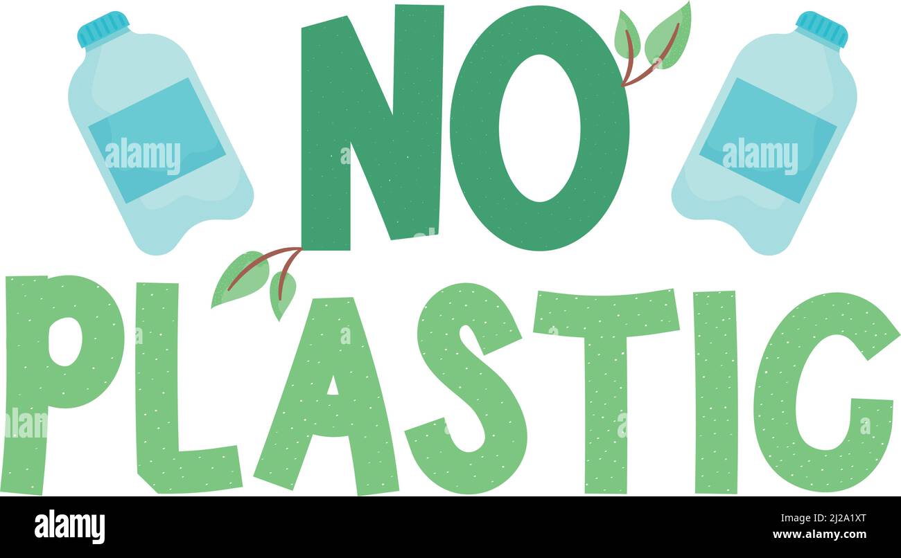 illustration of no plastic Stock Vector Image & Art - Alamy