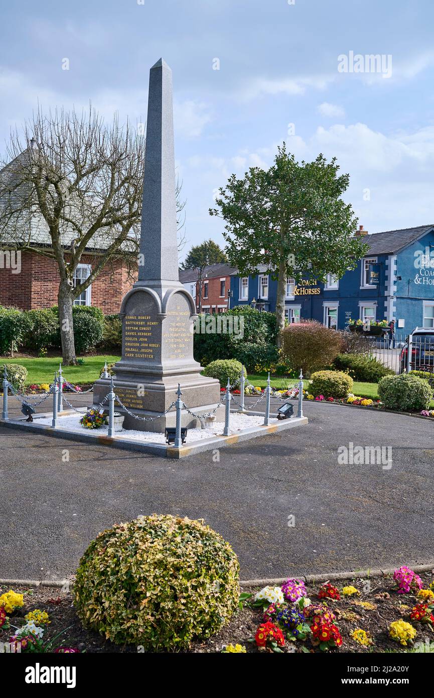 The War Memorial Gardens at the centre of Freckleton,Preston,UK Stock ...