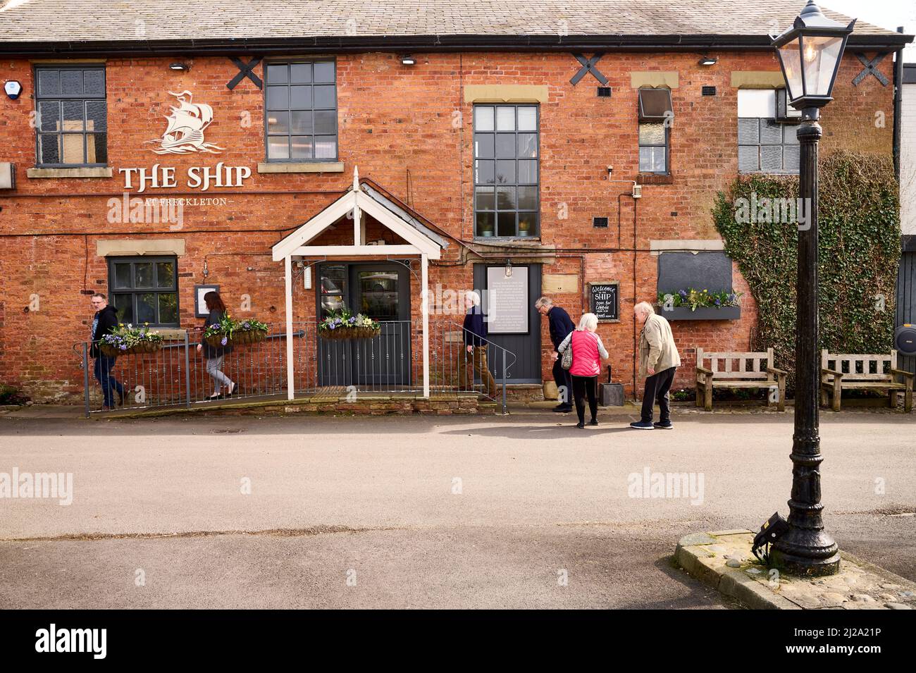 People arriving at and leaving the oldest pub on the Fylde coast,The ...