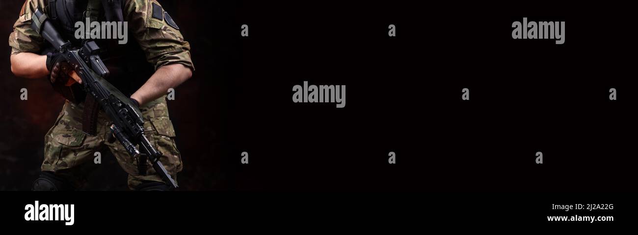 Portrait of a special forces soldier. The concept of military units ...