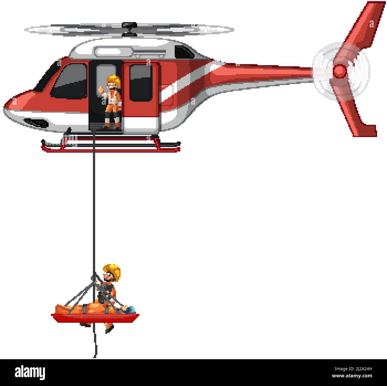 Emergency rescue team help people cartoon style illustration Stock ...