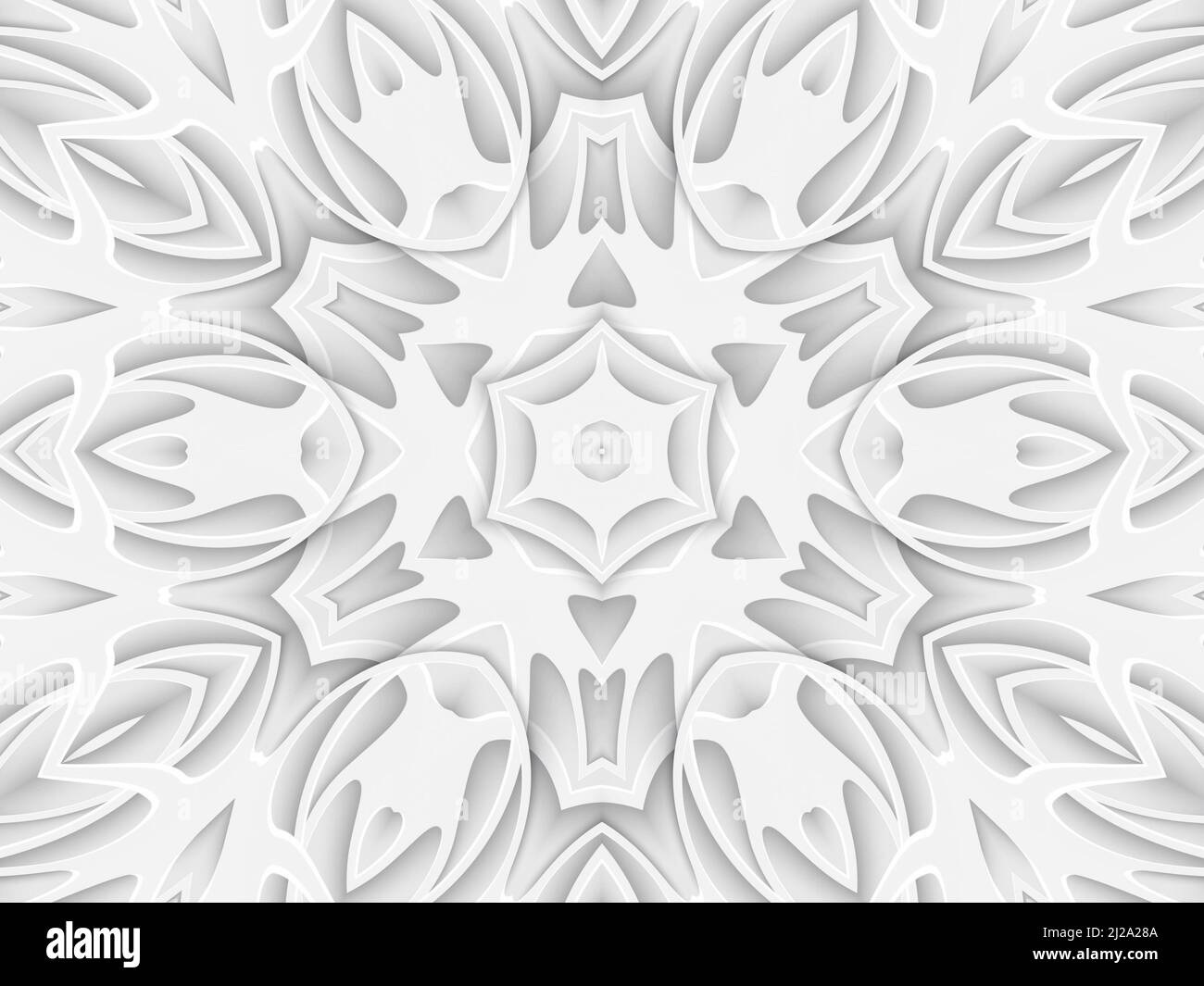 White carved paper cut background book cover. Curve lines and waves layer. 3d render poster ...