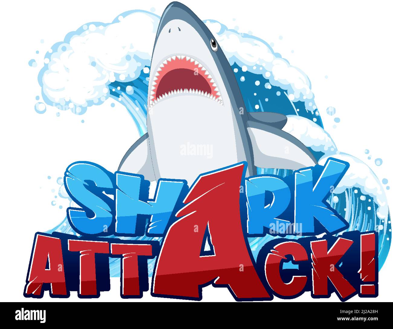 Font design for words shark attack illustration Stock Vector Image ...