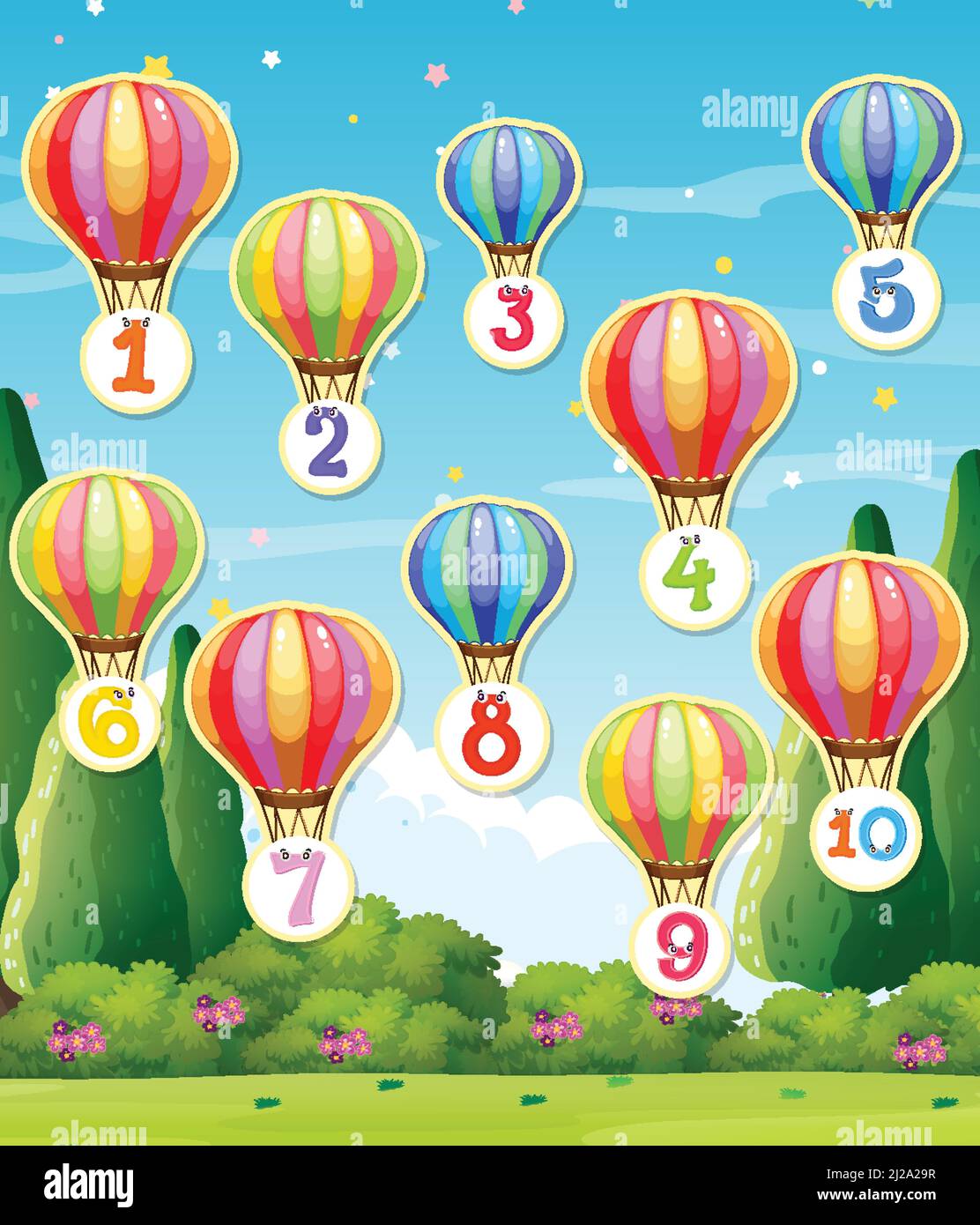 Counting Numbers 1 To 10 For Kids Illustration Stock Vector Image Art