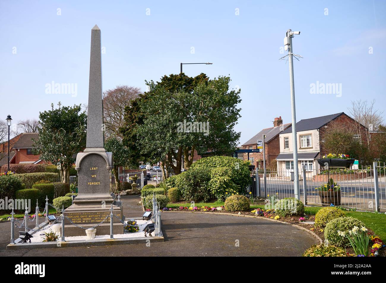 The War Memorial Gardens at the centre of Freckleton,Preston,UK Stock ...