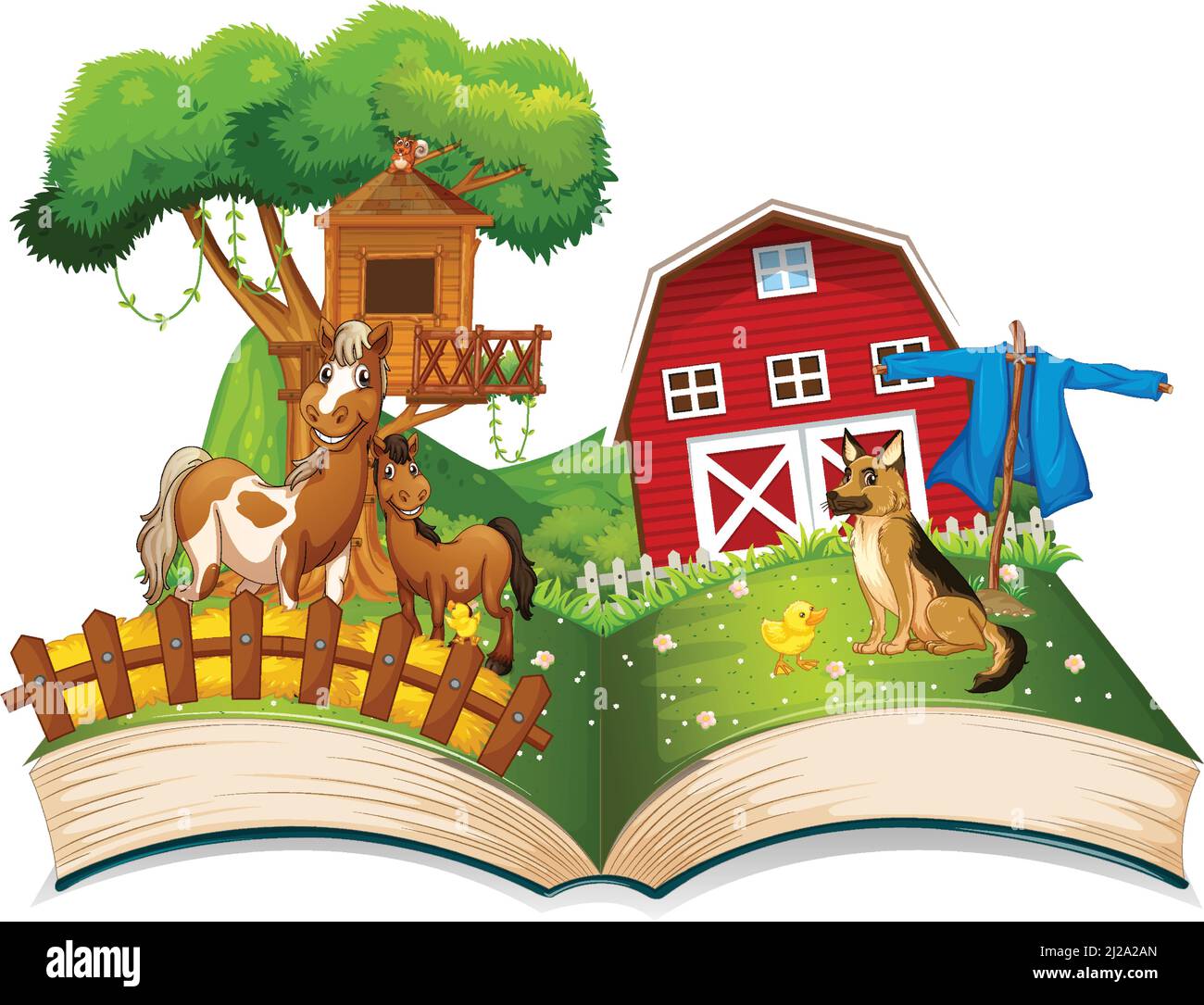 On farm educational illustration Cut Out Stock Images & Pictures - Alamy