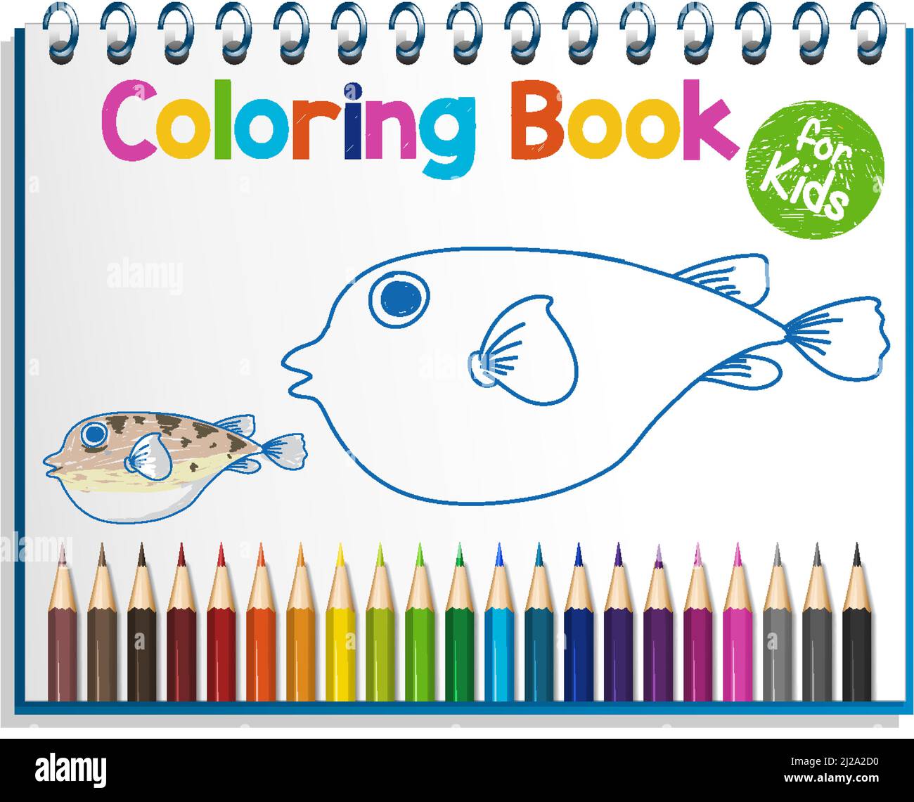 Coloring book worksheet for kids illustration Stock Vector Image & Art ...