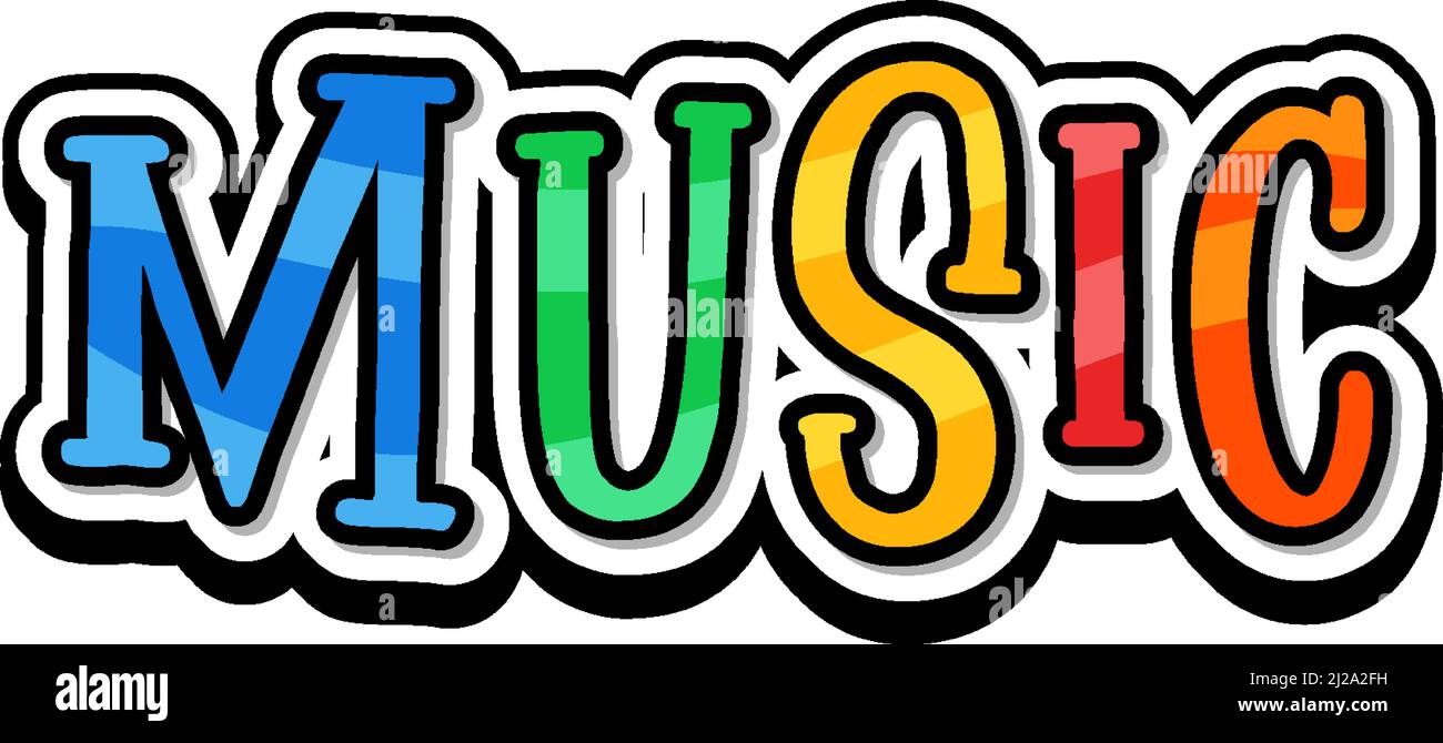 Font design for word music on white background illustration Stock ...