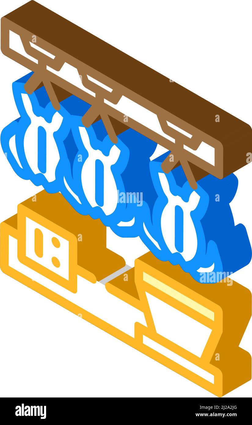 chicken processing isometric icon vector illustration Stock Vector ...