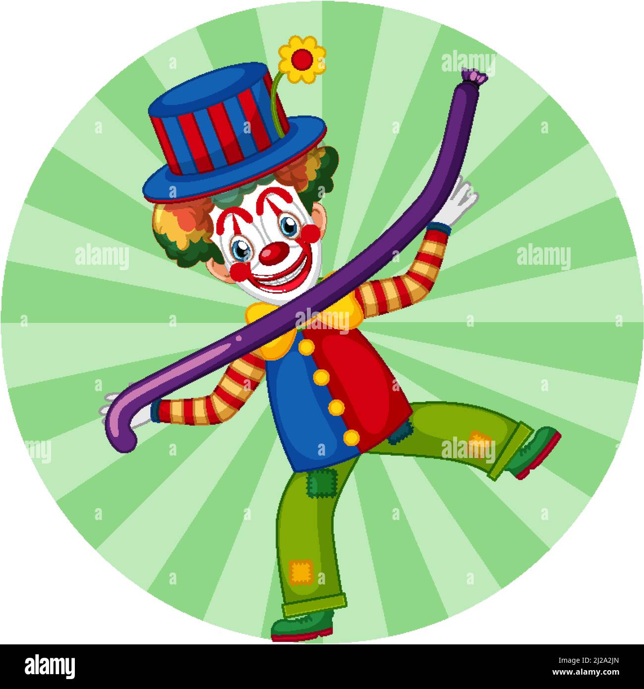 Colourful clown cartoon character illustration Stock Vector Image & Art ...