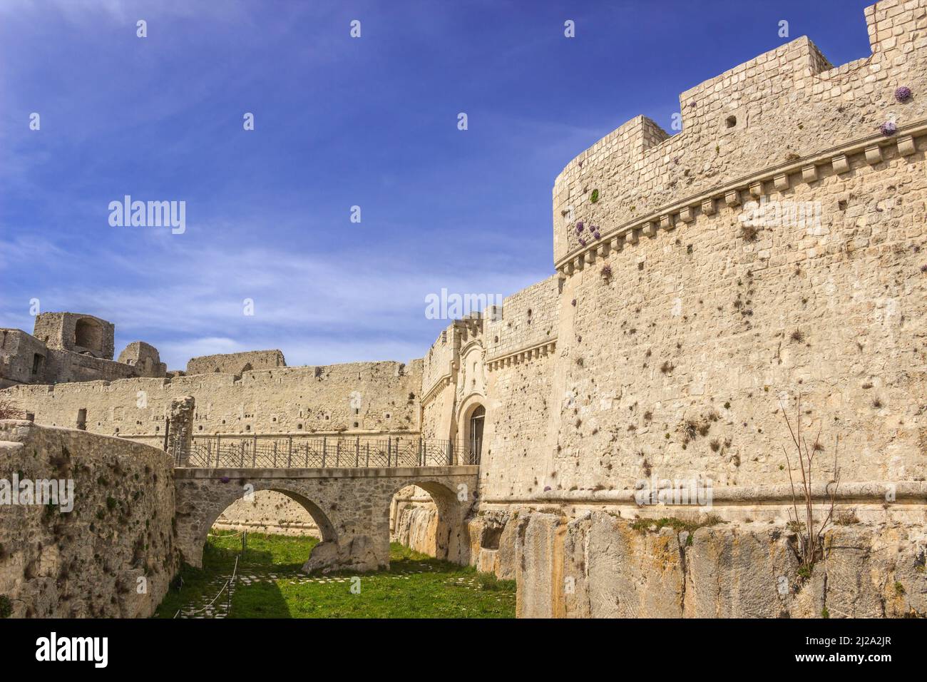 View of the Monte Sant'Angelo Castle.It is an architecture in the ...