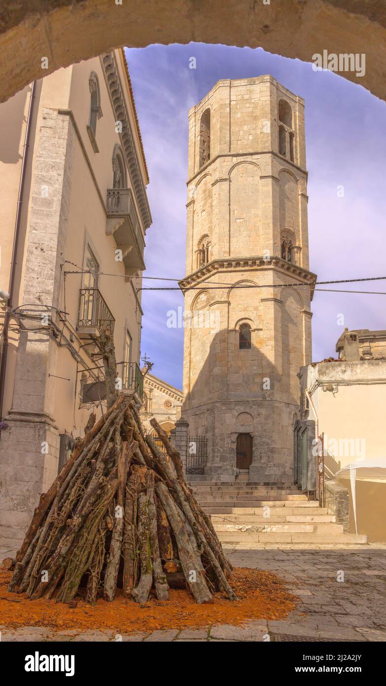 Octagonal bell tower of Saint Michael Archangel Sanctuary at Monte Sant ...