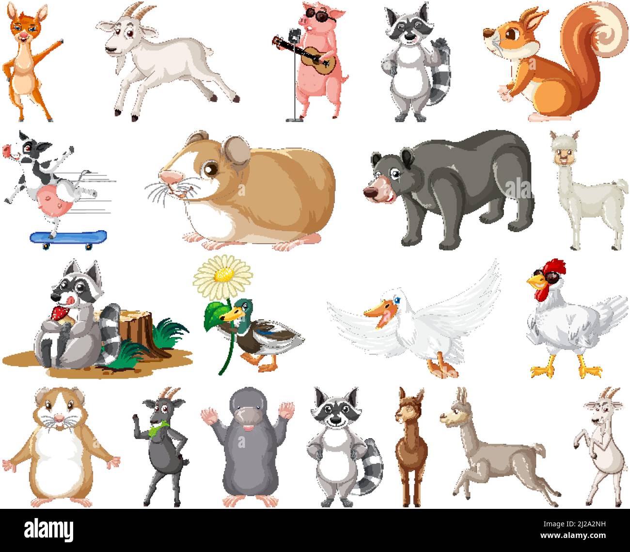 Set of different kids of animals illustration Stock Vector Image & Art ...