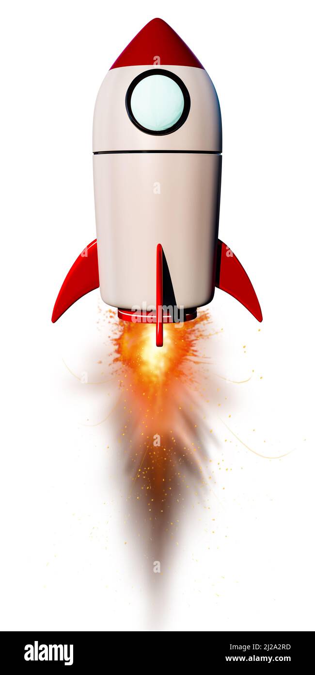 space rocket isolated on white background 3d illustration Stock Photo ...