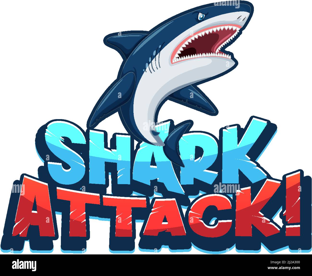 Font design for words shark attack illustration Stock Vector Image ...