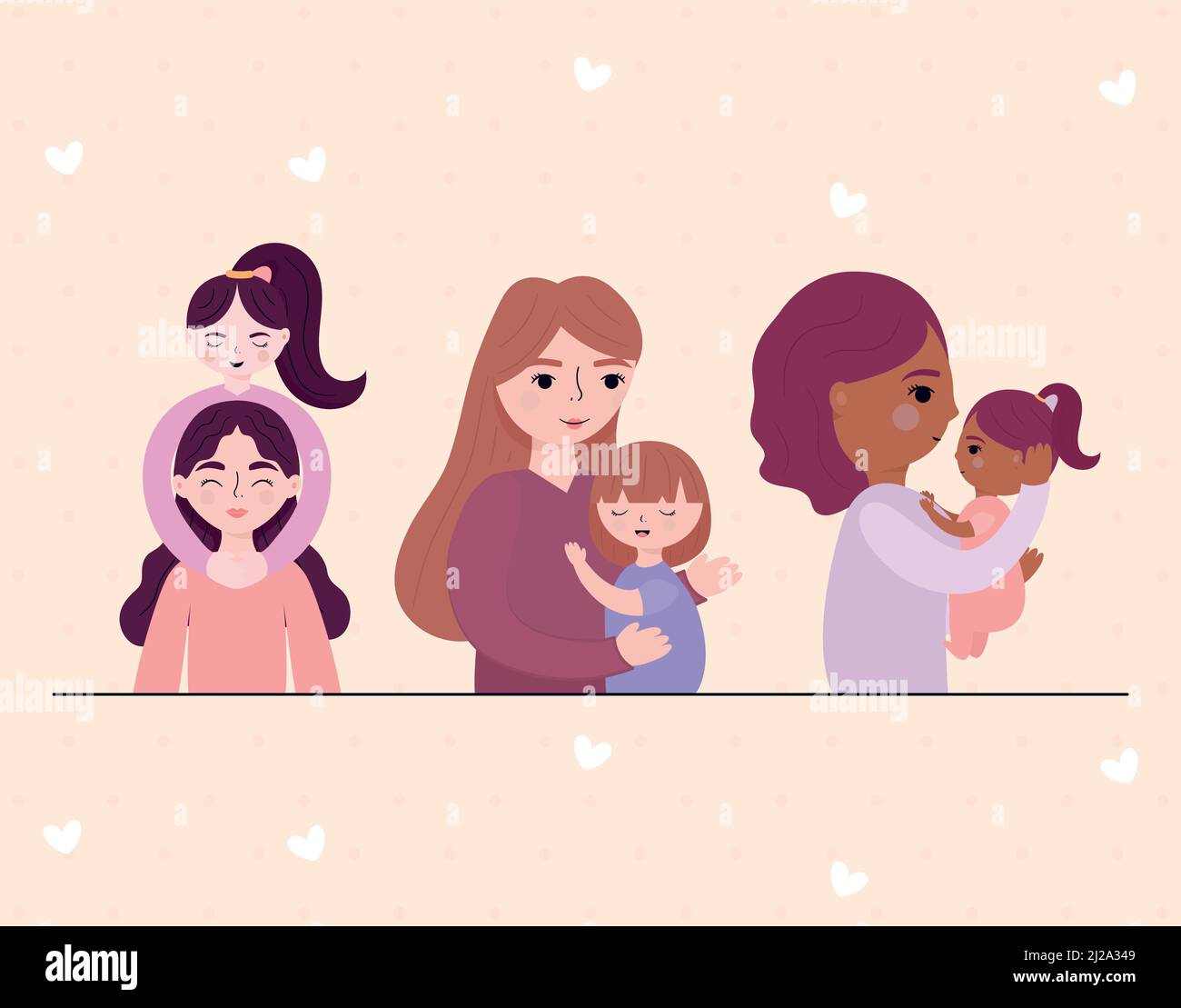 Woman three babies Stock Vector Images - Alamy